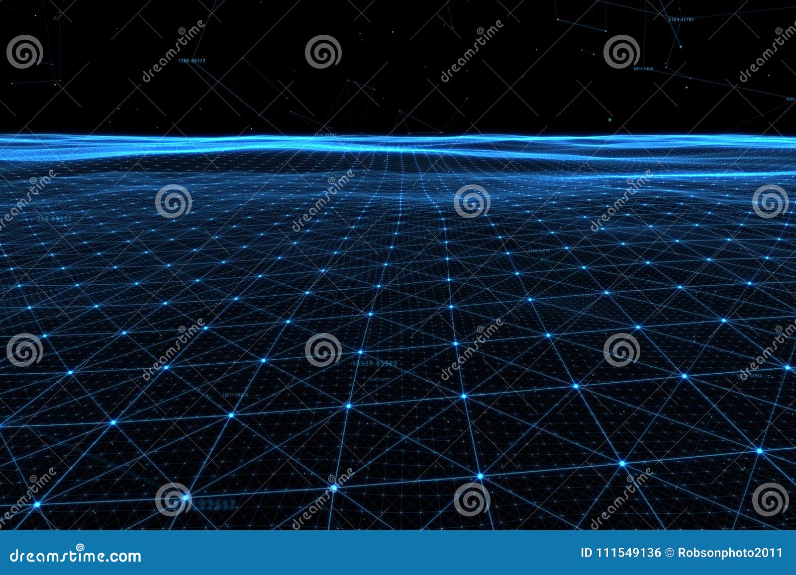 Conceptual Network Data Lines with Numbers Stock Illustration ...
