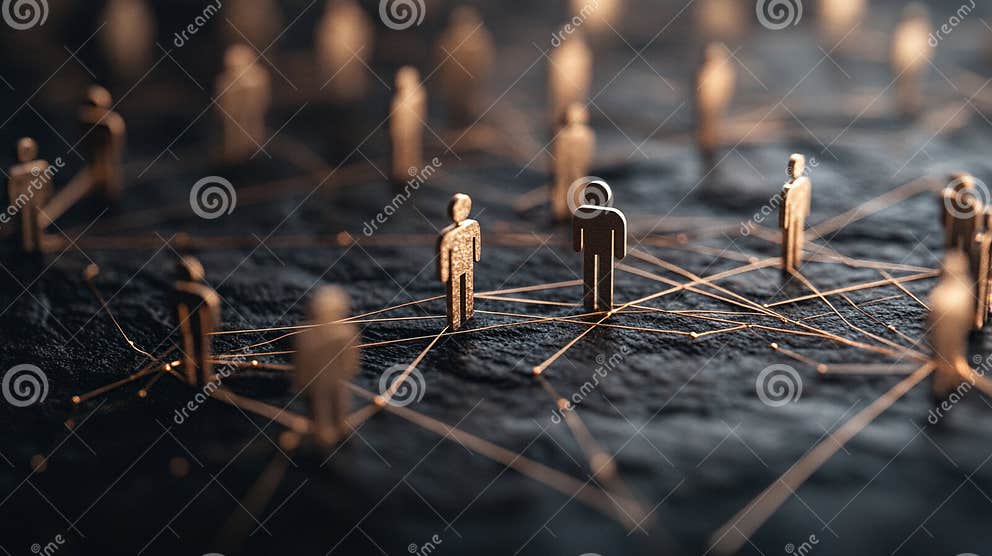 Conceptual Network of Human Connections and Social Interaction Stock ...