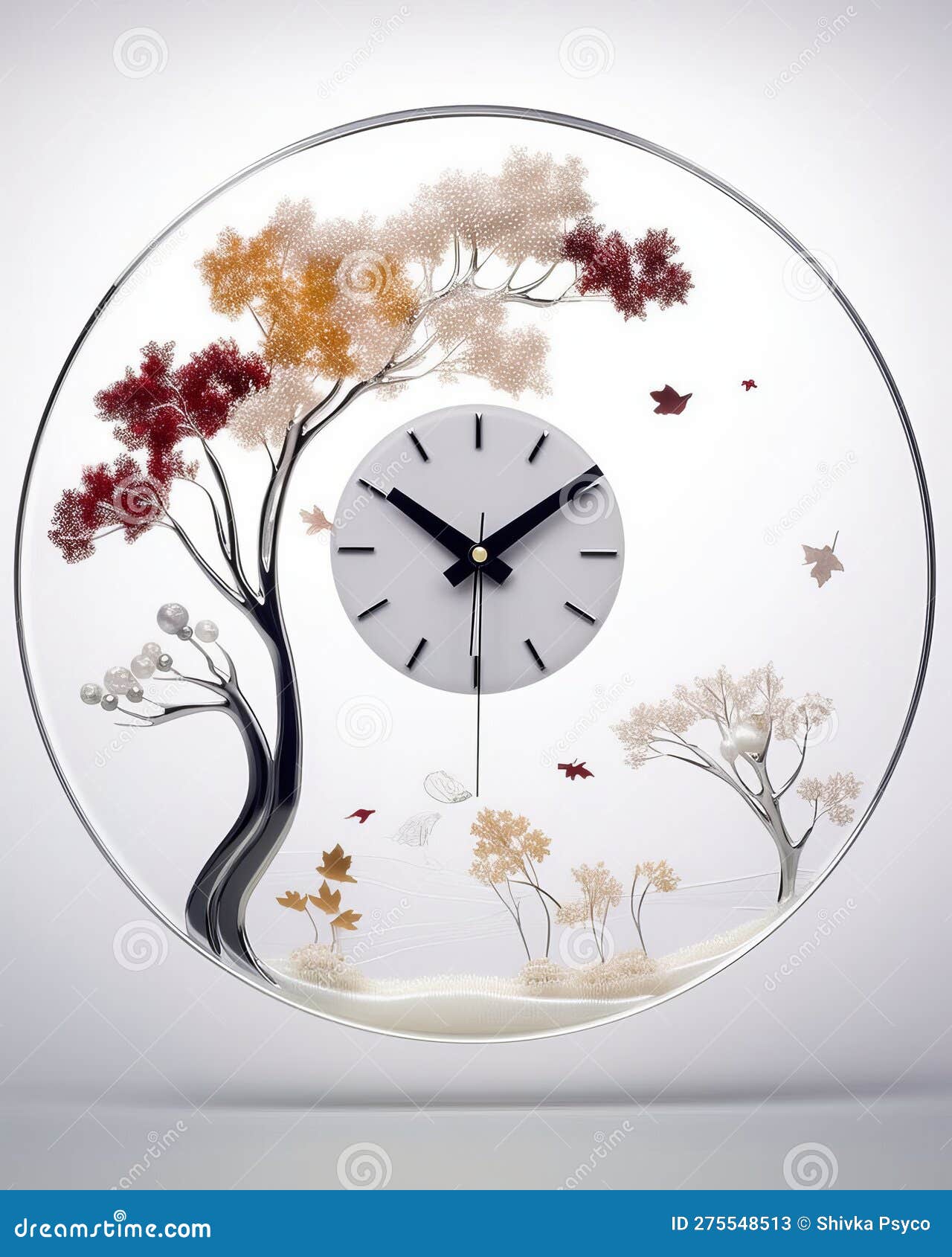 Conceptual Pendulum Wall Clock with Four Seasons Generative AI Stock ...