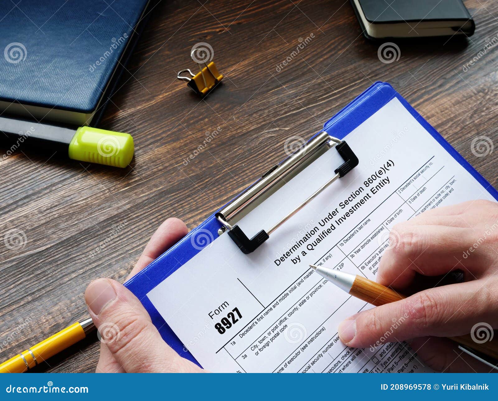 Conceptual Photo about Form 8927 Determination Under Section 860(e)(4 ...