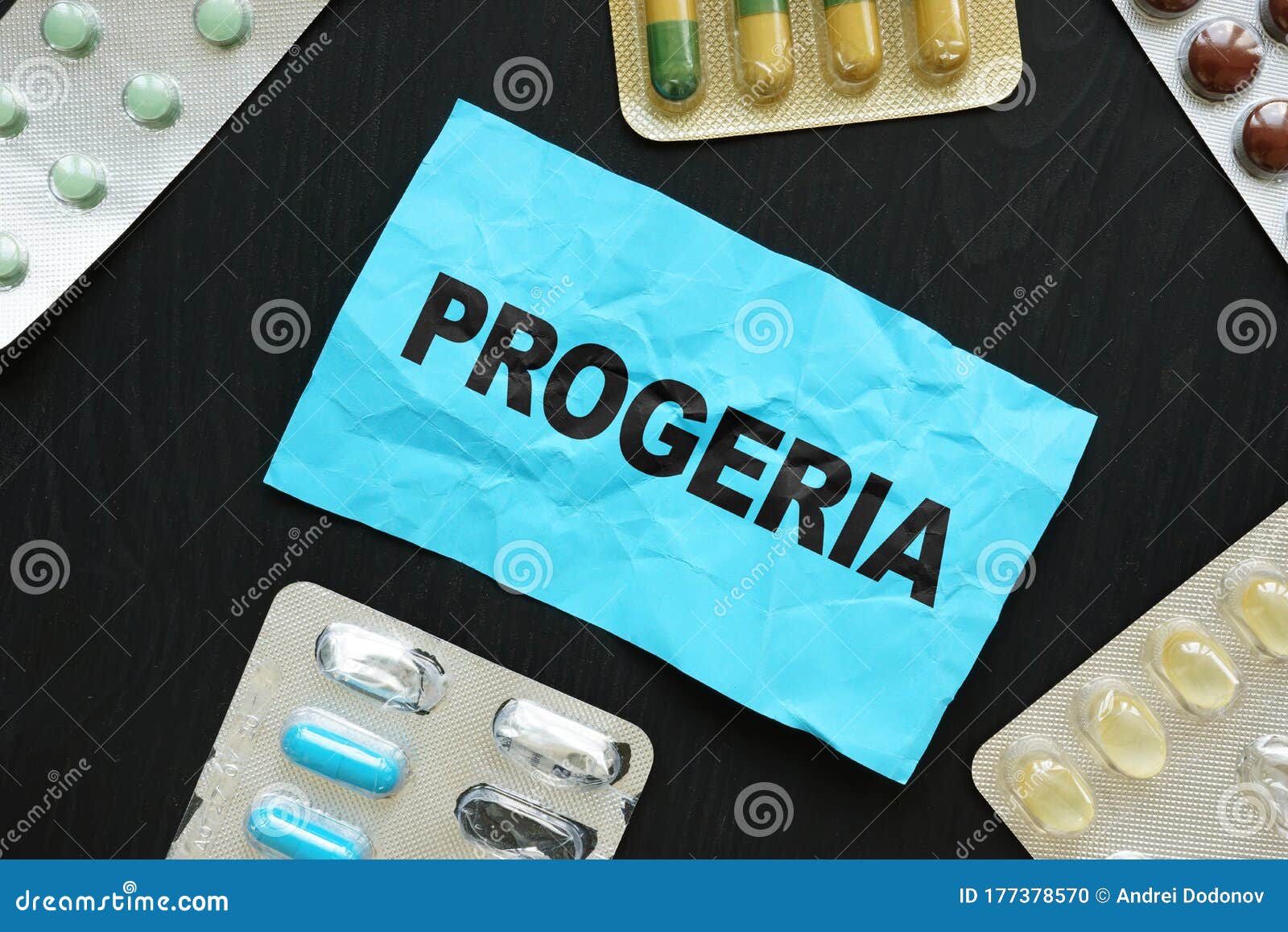 Conceptual Photo Showing Printed Text Progeria Stock Photo - Image of ...