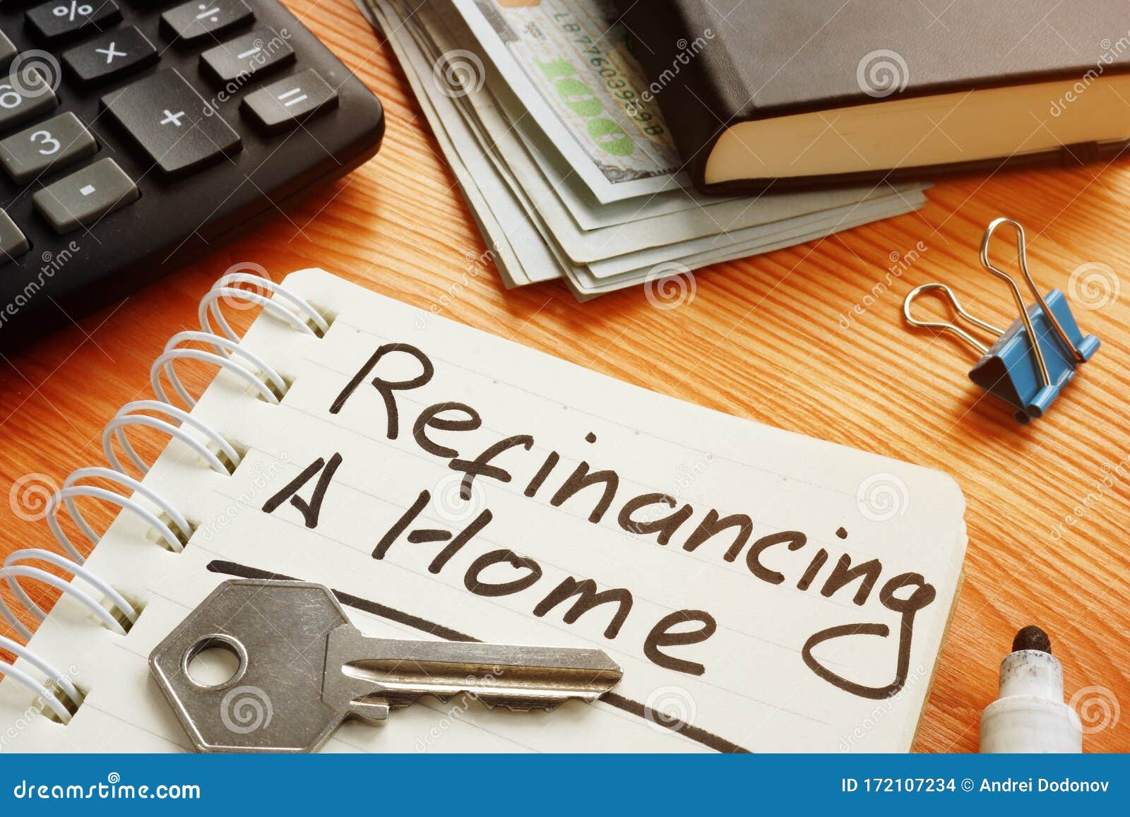 Conceptual Photo is Showing Printed Text Refinancing a Home Stock Photo ...