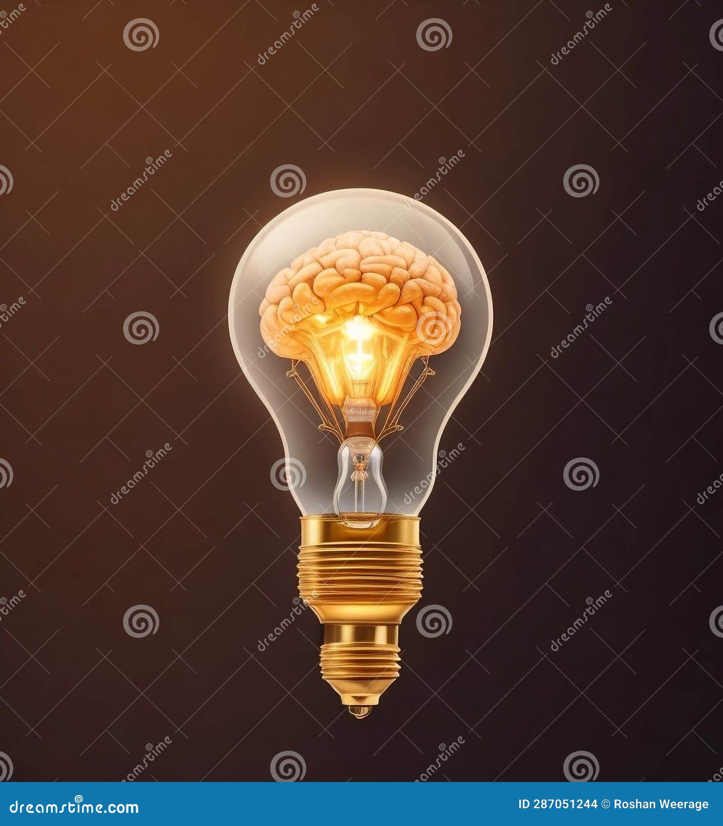 Conceptual Picture of the Brain and the Bulb Stock Illustration ...