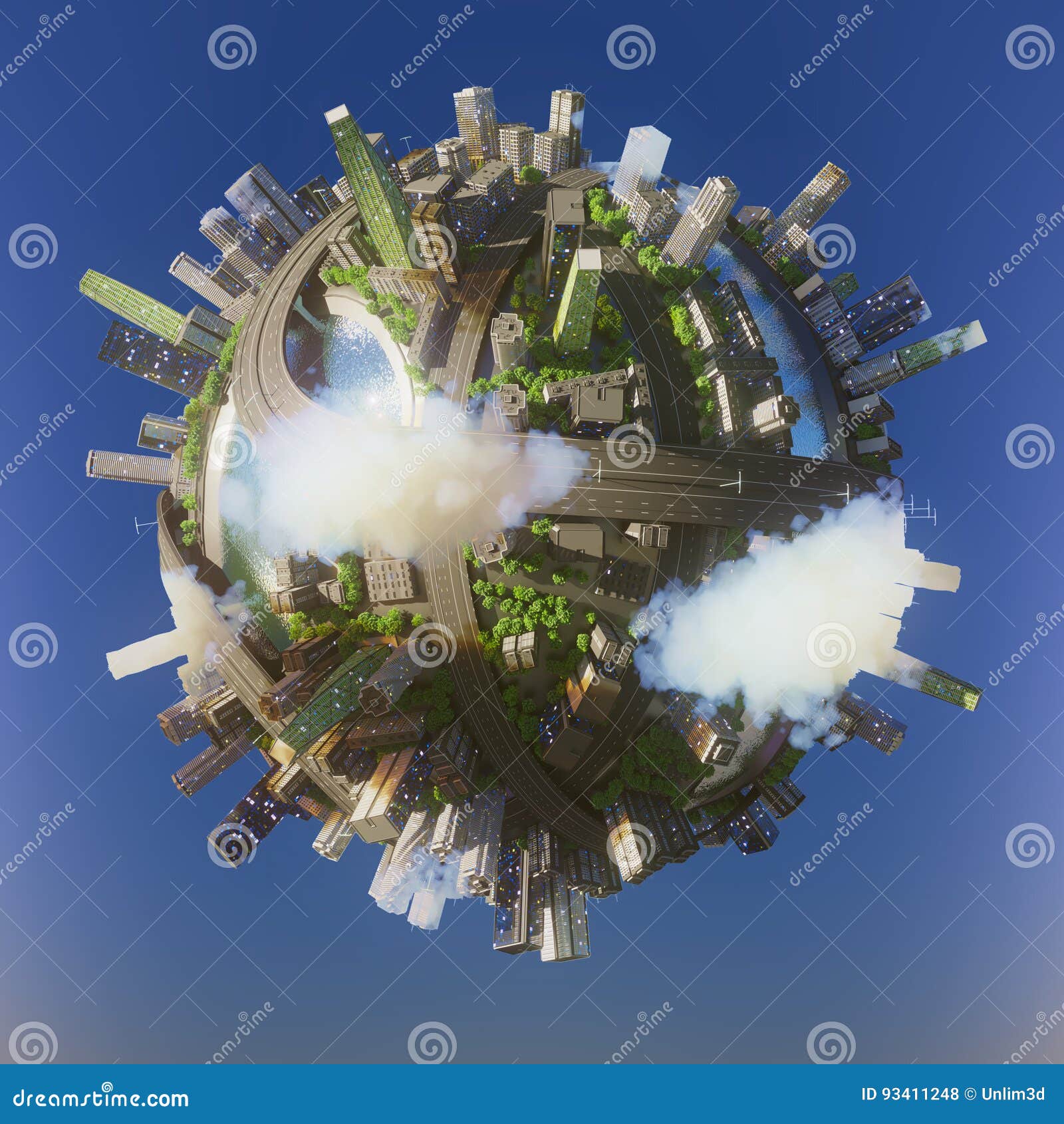 Planet 3D City Royalty-Free Stock Photography | CartoonDealer.com #93274289