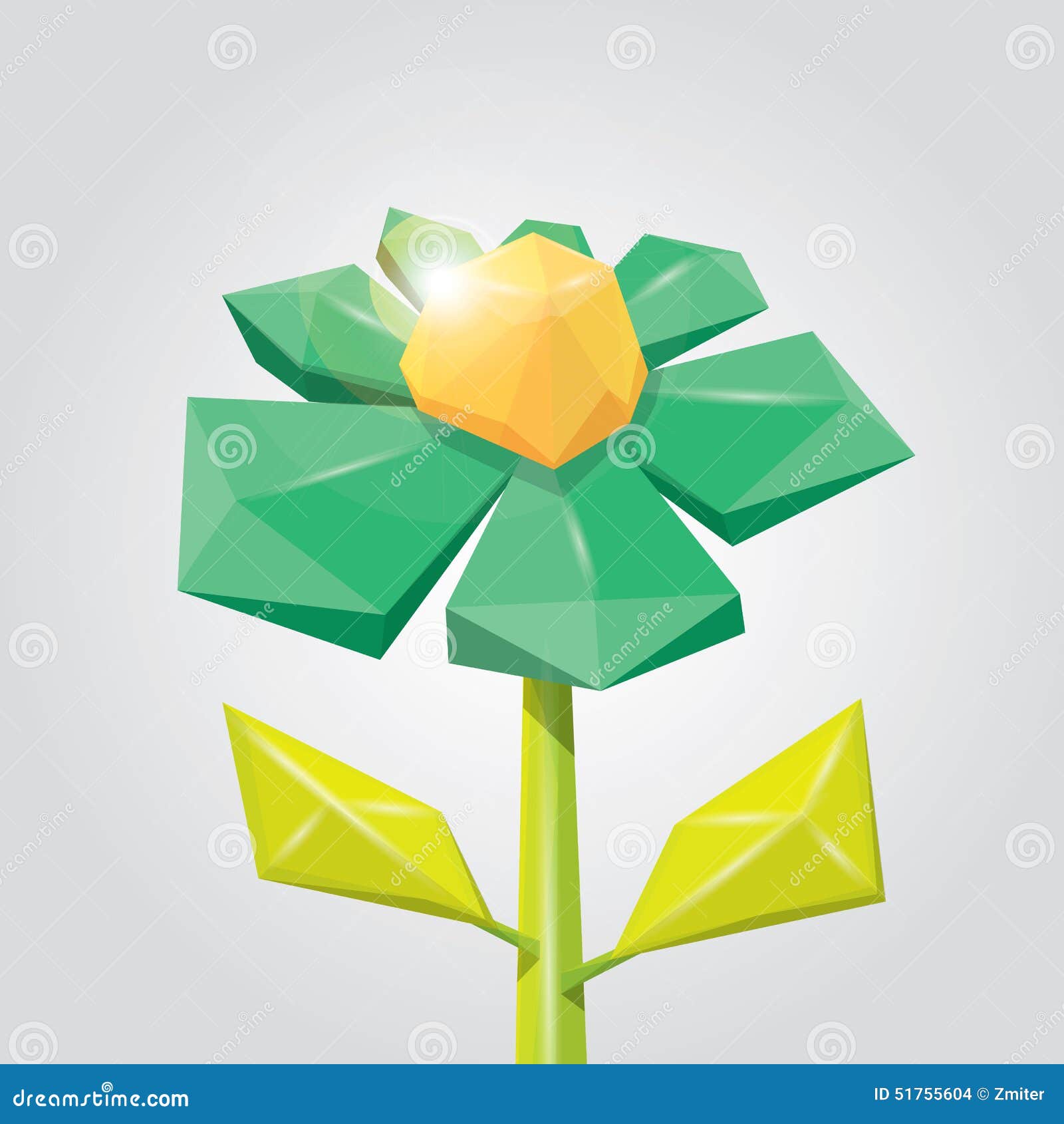 Conceptual Polygonal Color Spring Flower. Stock Vector - Illustration ...