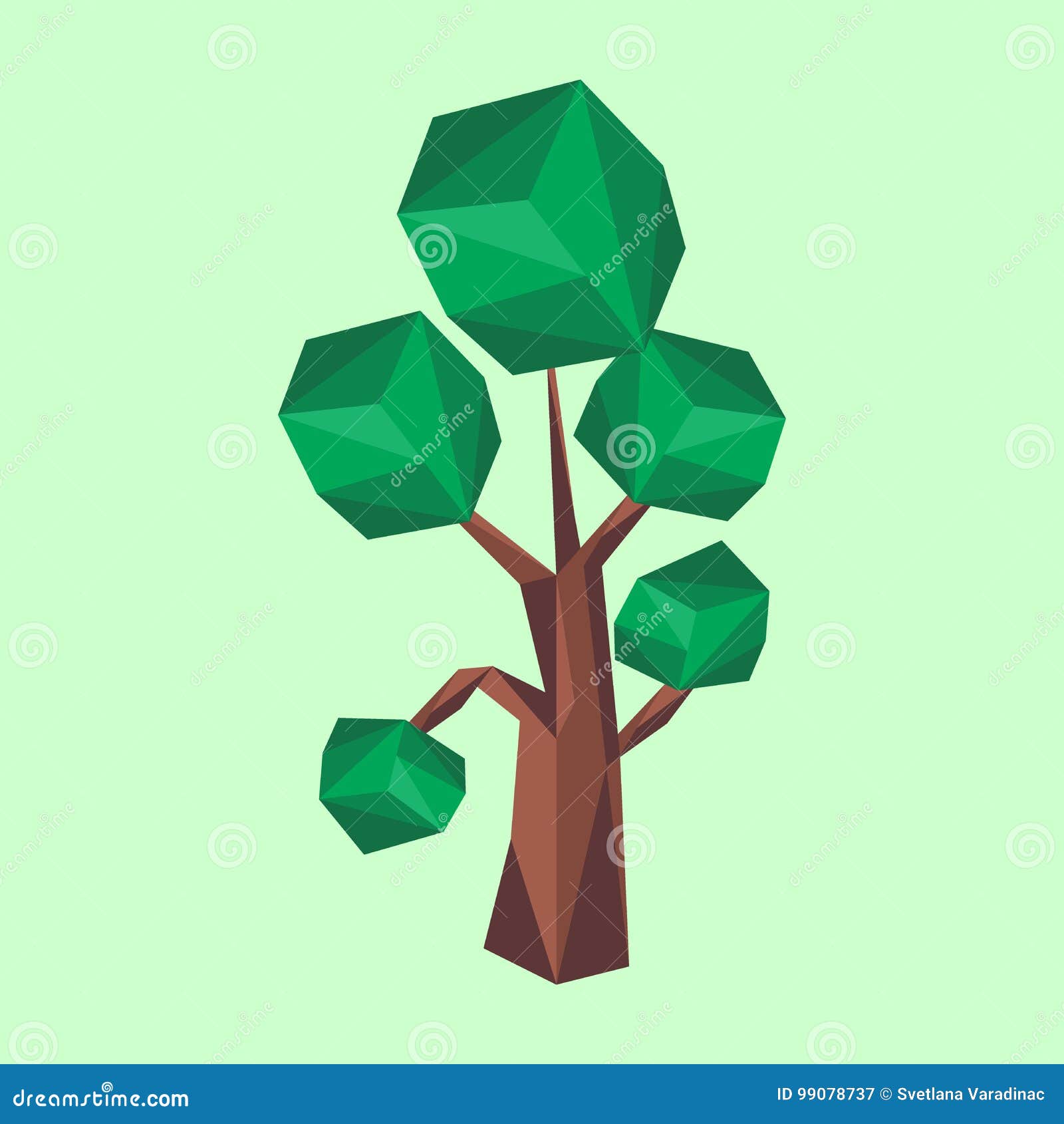 Conceptual Polygonal Geometric Tree. Stock Vector - Illustration of ...