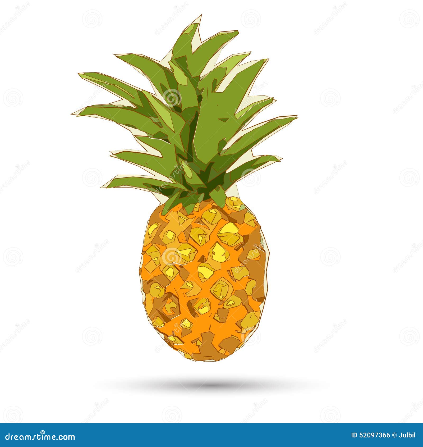 Conceptual Polygonal Pineapple. Abstract Vector Stock Vector ...