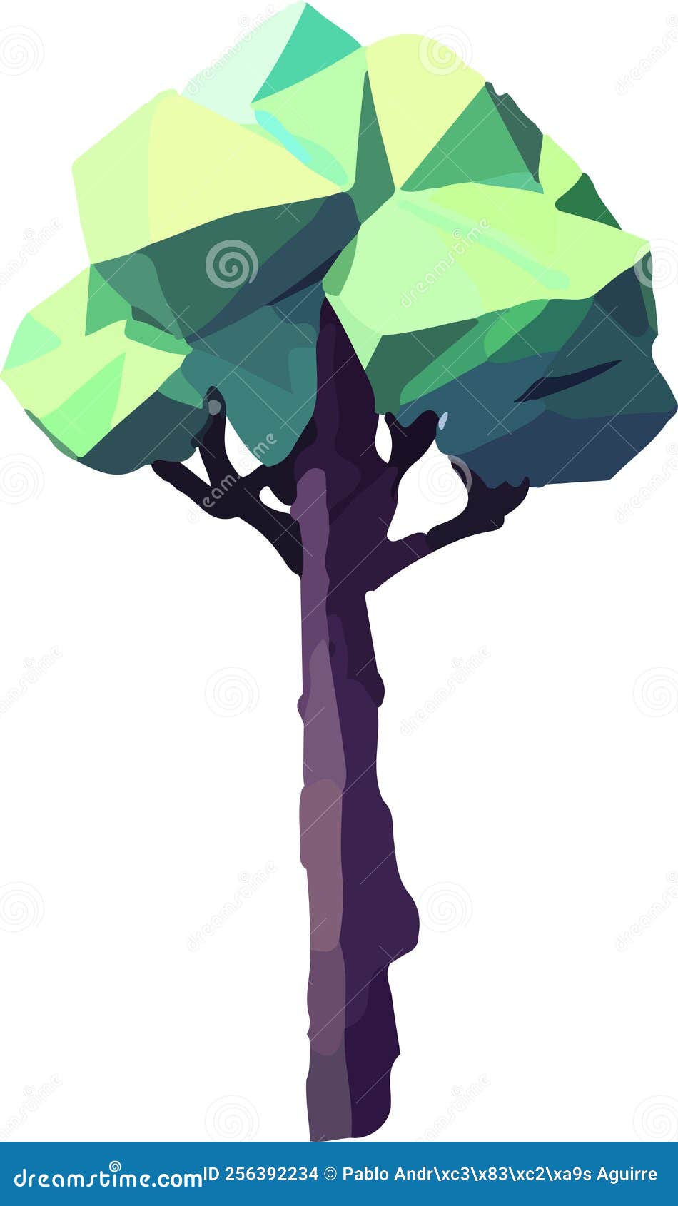Conceptual Polygonal Tree. Abstract Vector Illustration, Low Poly Style ...