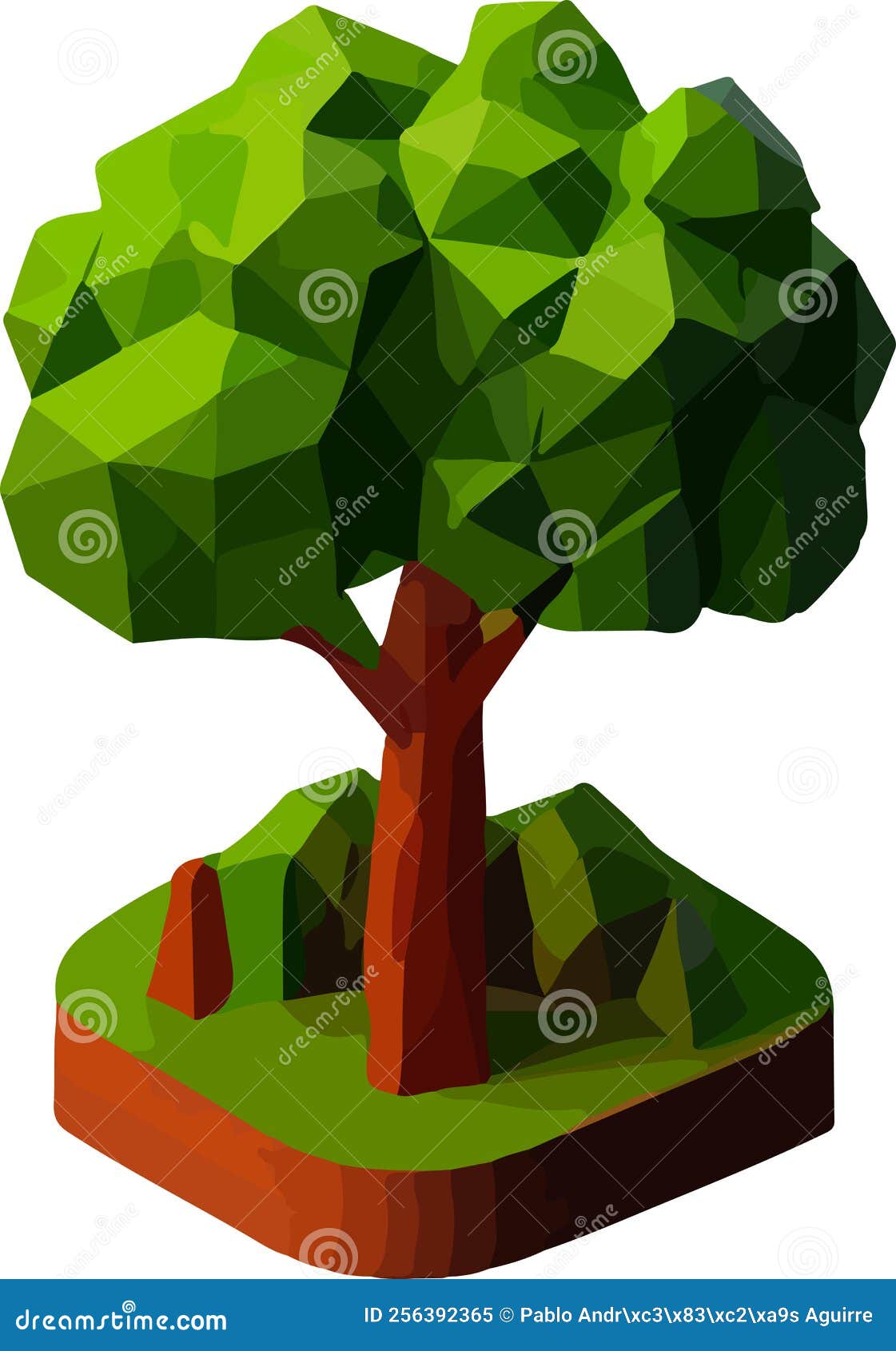 Conceptual Polygonal Tree. Abstract Vector Illustration, Low Poly Style ...