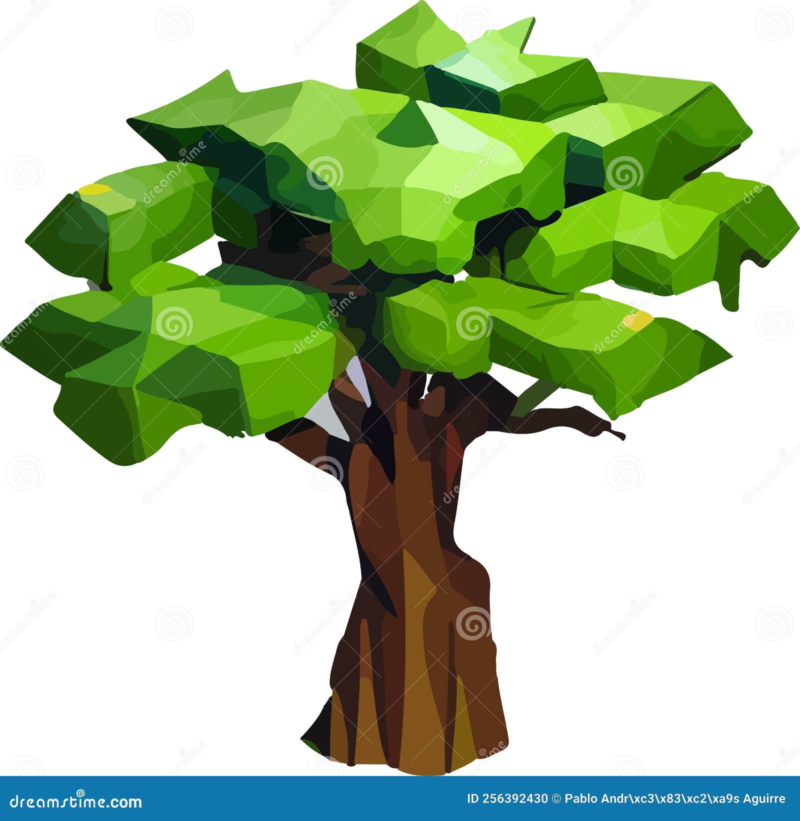 Conceptual Polygonal Tree. Abstract Vector Illustration, Low Poly Style ...