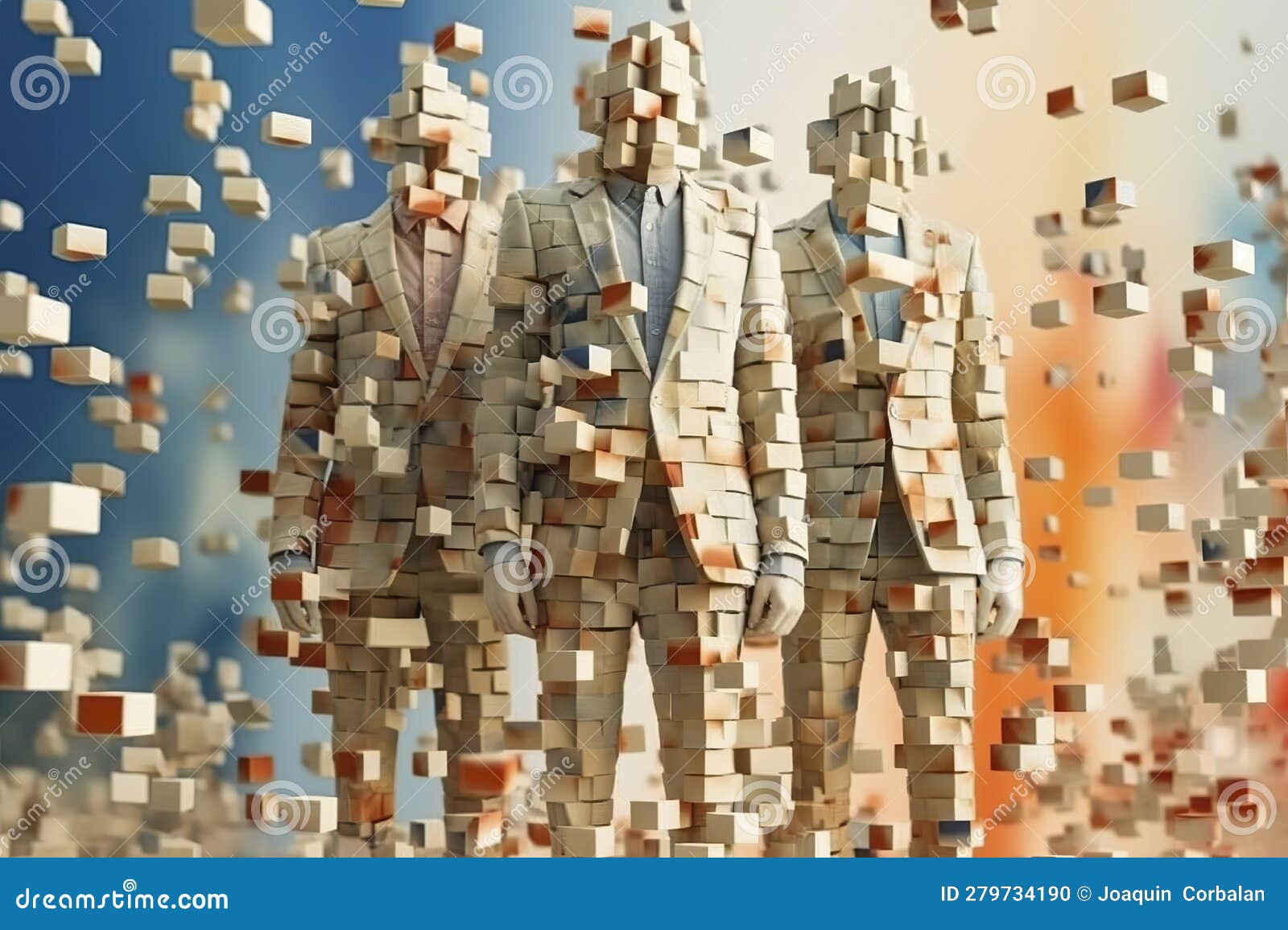 Conceptual Portrait , Human Face is Decomposed into Colorful Pixels. Ai ...