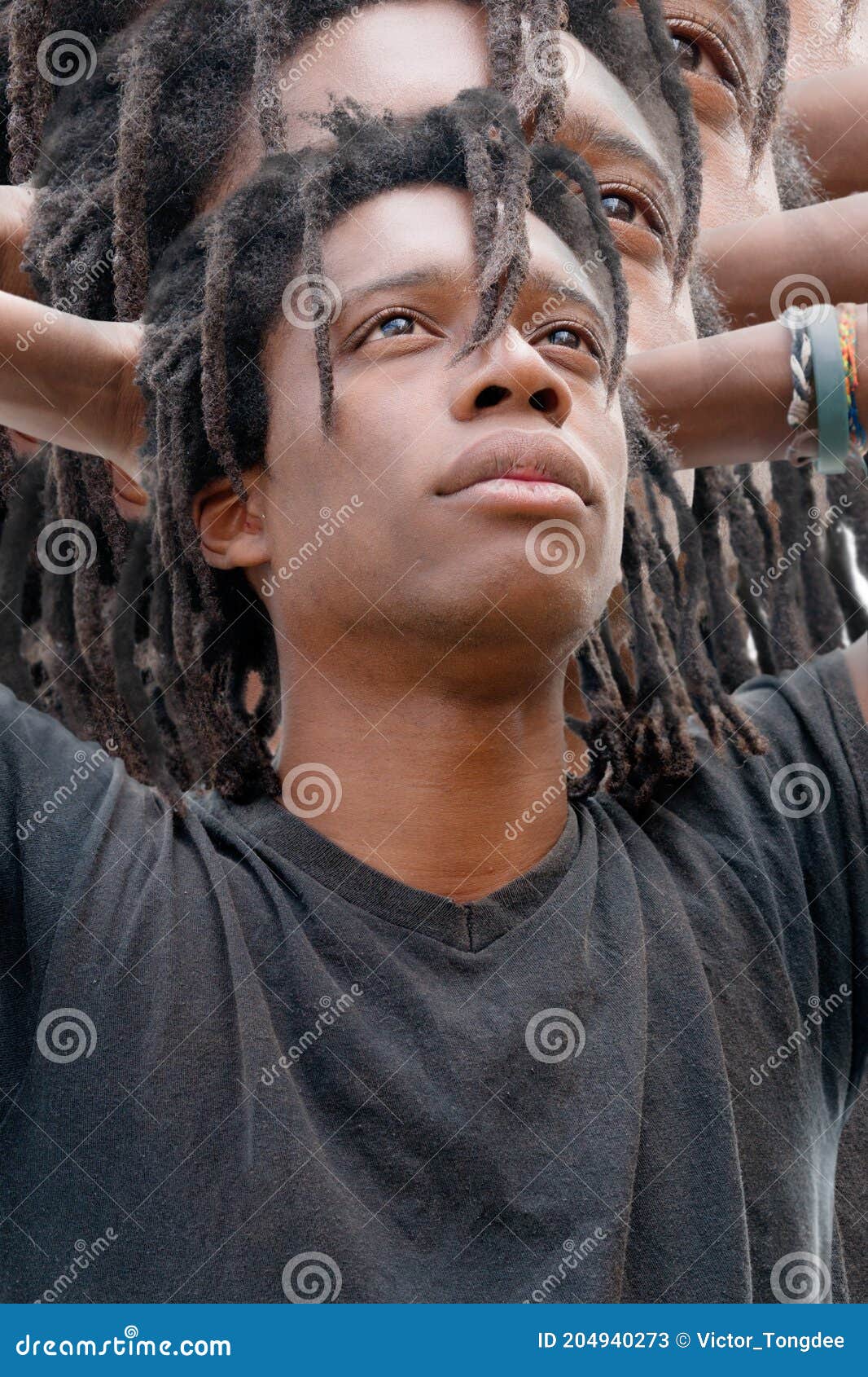 Conceptual Portrait Of A Girl. Fragments Fly Out Of The Head From The ...