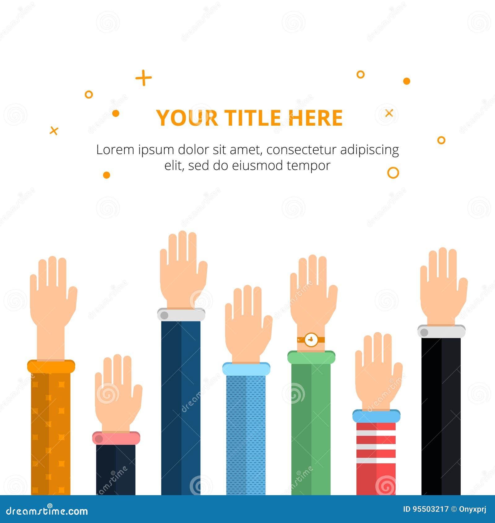 Conceptual Poster with Different Hands in Action Poses. Vector ...