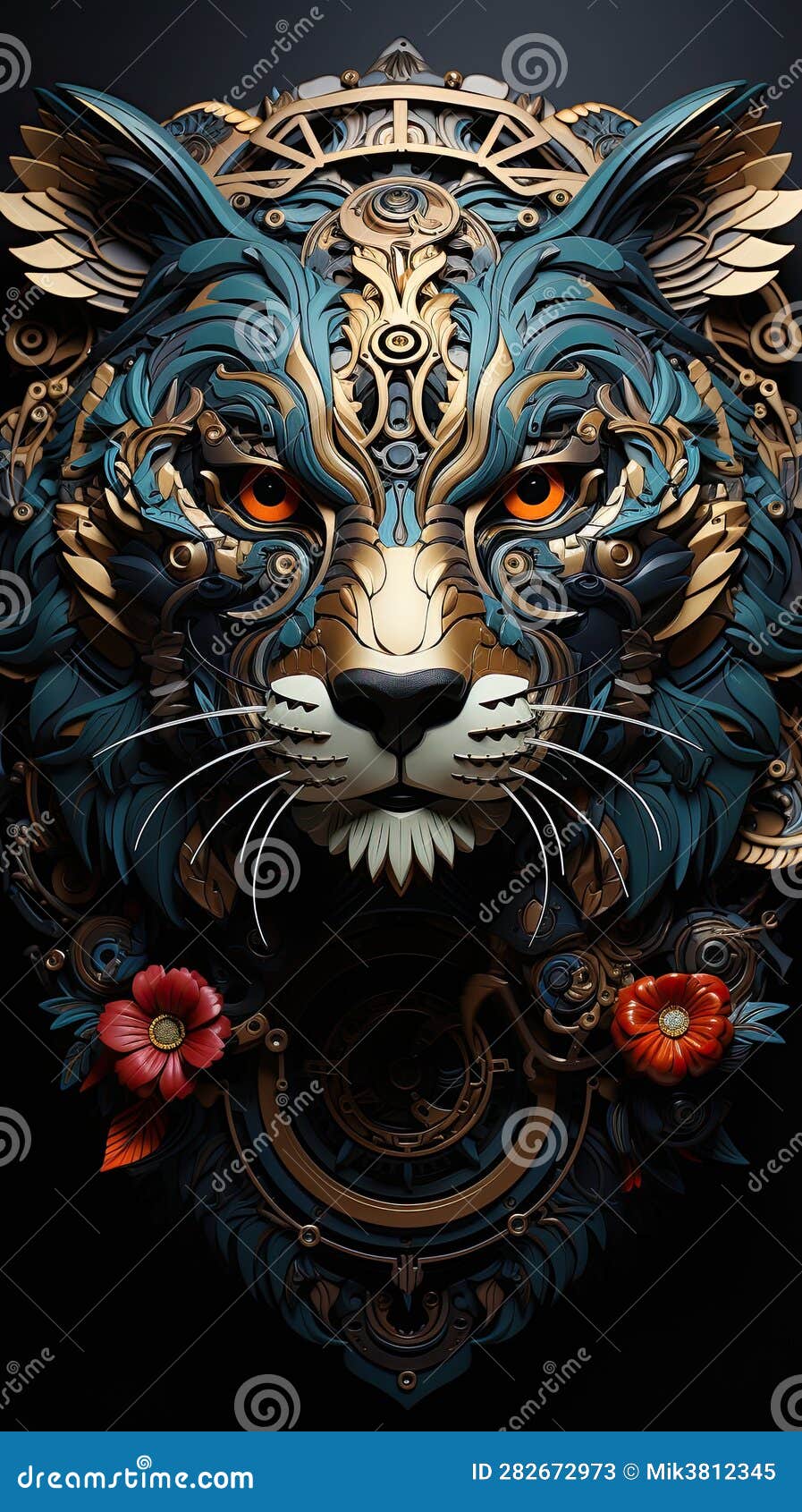 Conceptual and Powerful Tiger Design. Stock Illustration - Illustration ...