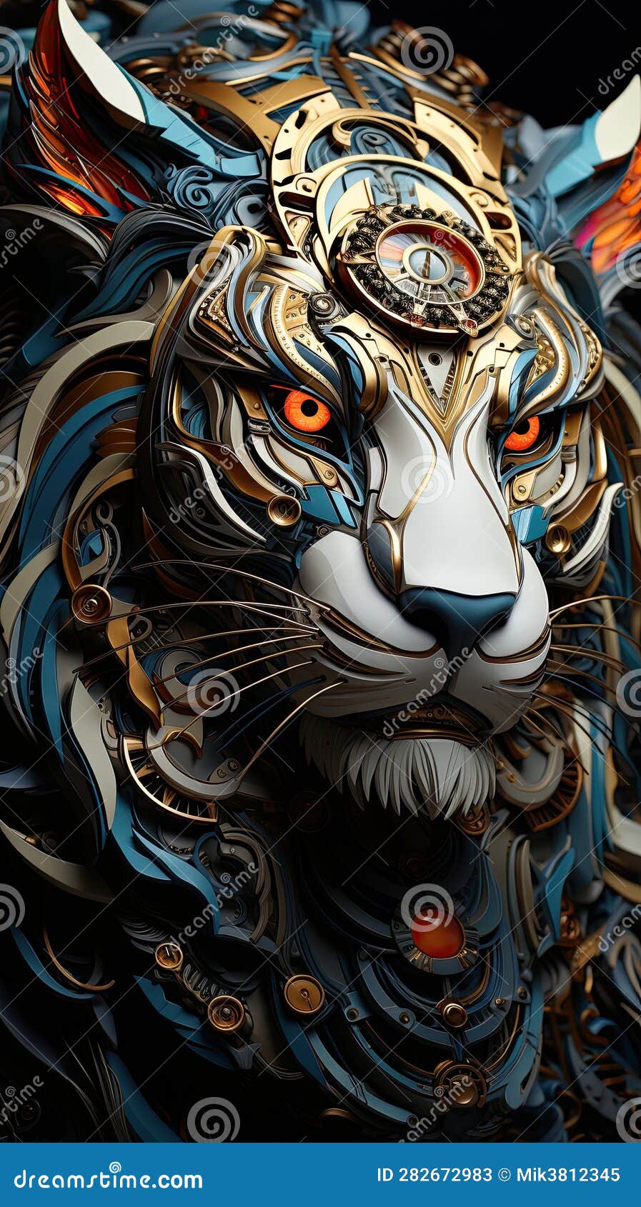 Conceptual and Powerful Tiger Design. Stock Illustration - Illustration ...