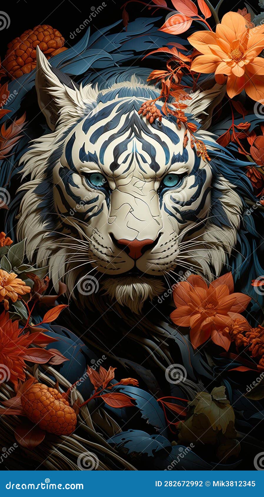 Conceptual and Powerful Tiger Design. Stock Illustration - Illustration ...