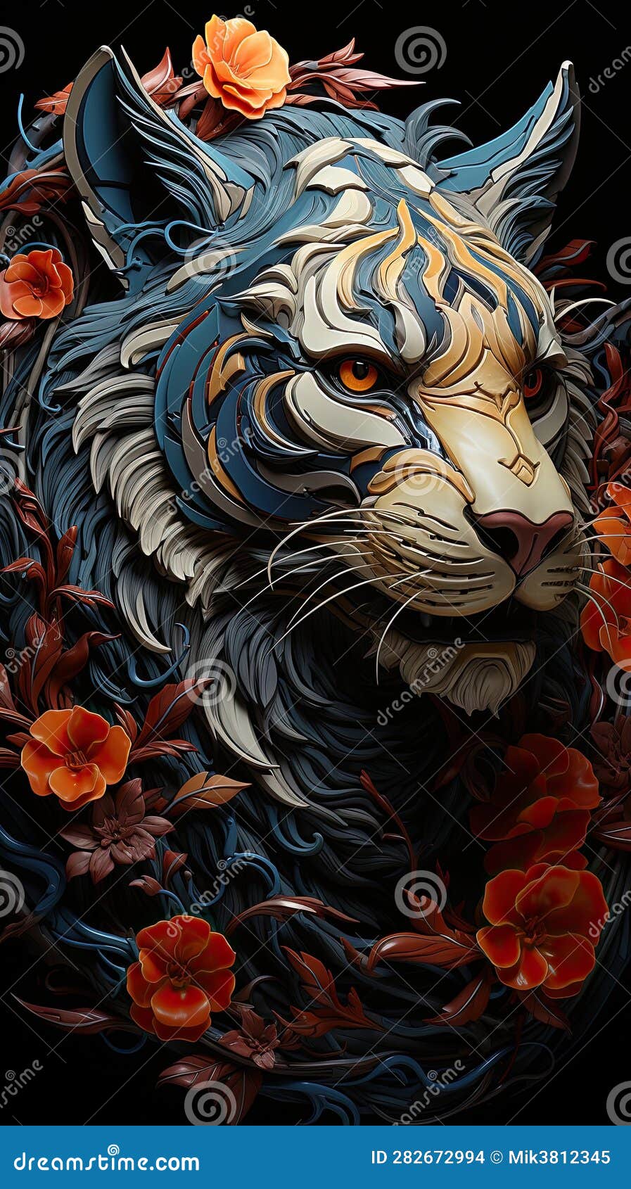 Conceptual and Powerful Tiger Design. Stock Illustration - Illustration ...