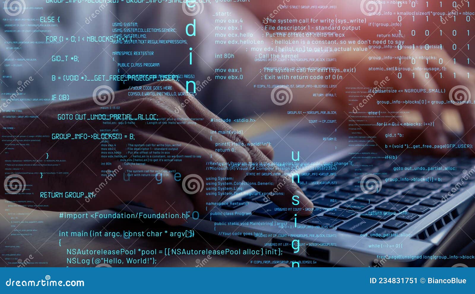 Conceptual Programming and Coding of Future Software Stock Image ...