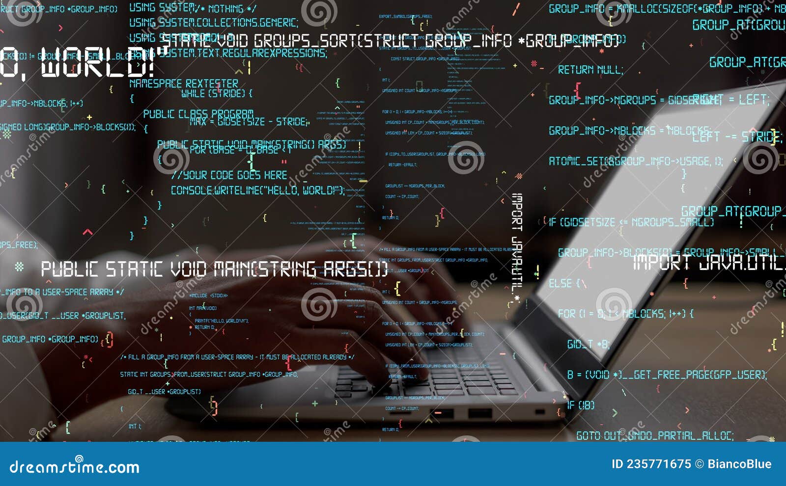 Conceptual Programming and Coding of Future Software Stock Illustration ...