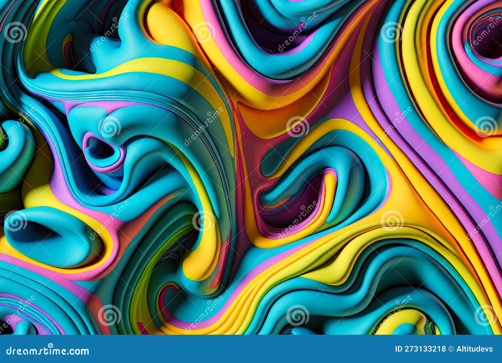 Conceptual Psychedelic Wave Background Design with Plasticine Texture ...