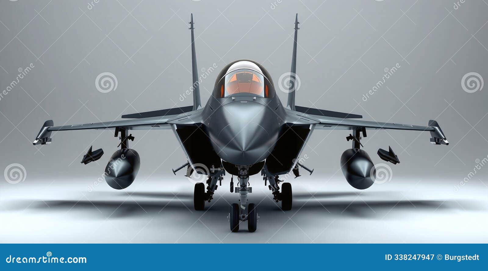 Conceptual Representation Of The Frontal View Of A Modern Dark Fighter ...