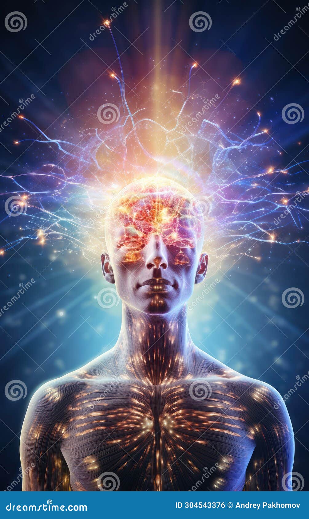 Conceptual Representation of Human Mind Power with Lightning and Energy ...