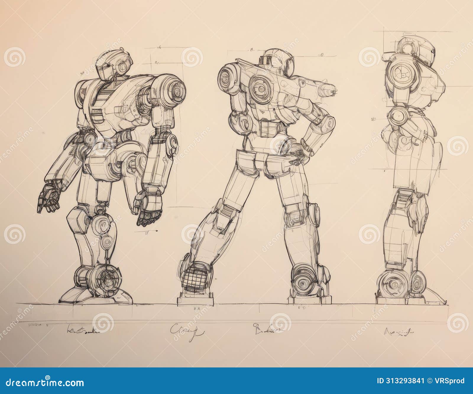 Conceptual Robot Design Sketches Stock Image - Image of visualize ...