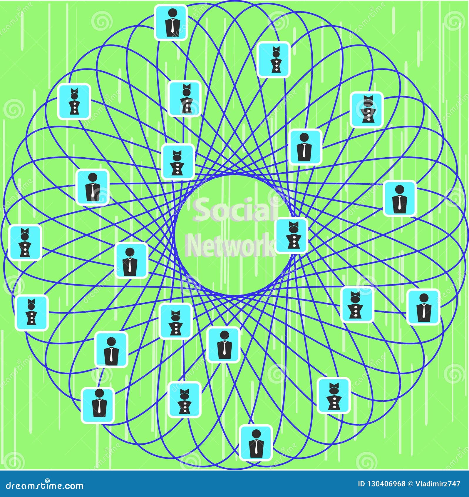 Conceptual Schematic Representation of the Social Network Stock Vector ...