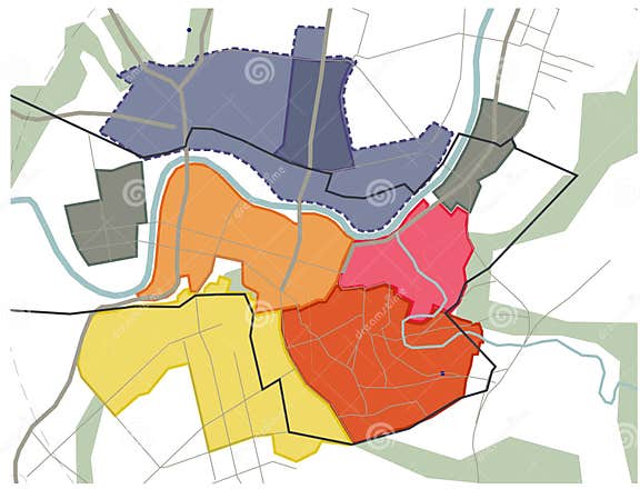 Conceptual Scheme, Master Plan, City Map Stock Vector - Illustration of ...