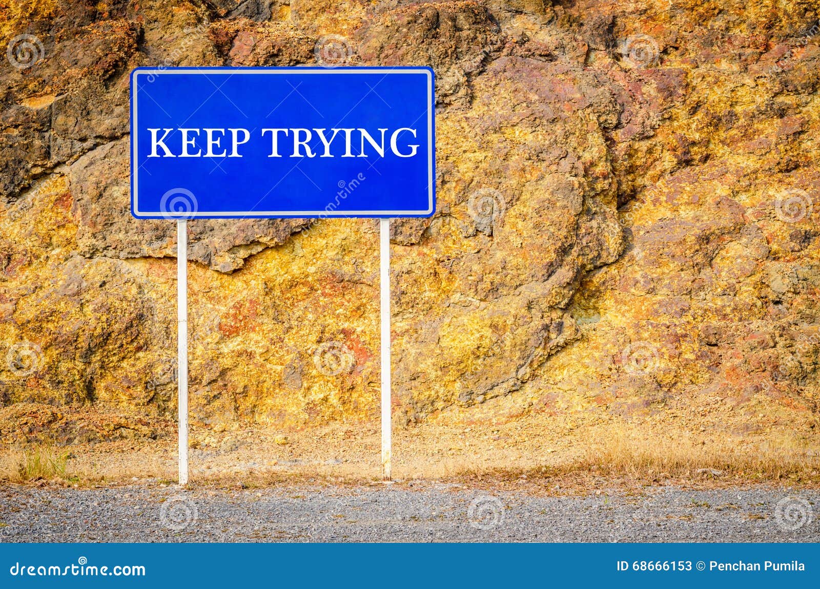 Conceptual Sign Keep Trying. Stock Image - Image of challenge, guide ...