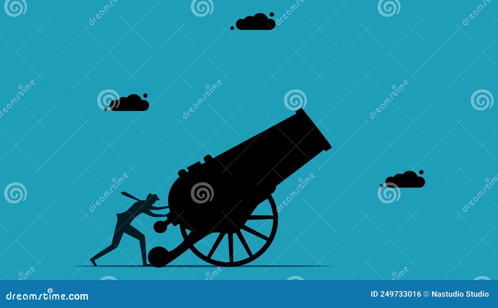 Conceptual Silhouettes of War. Thousands of Cannons Stock Vector ...