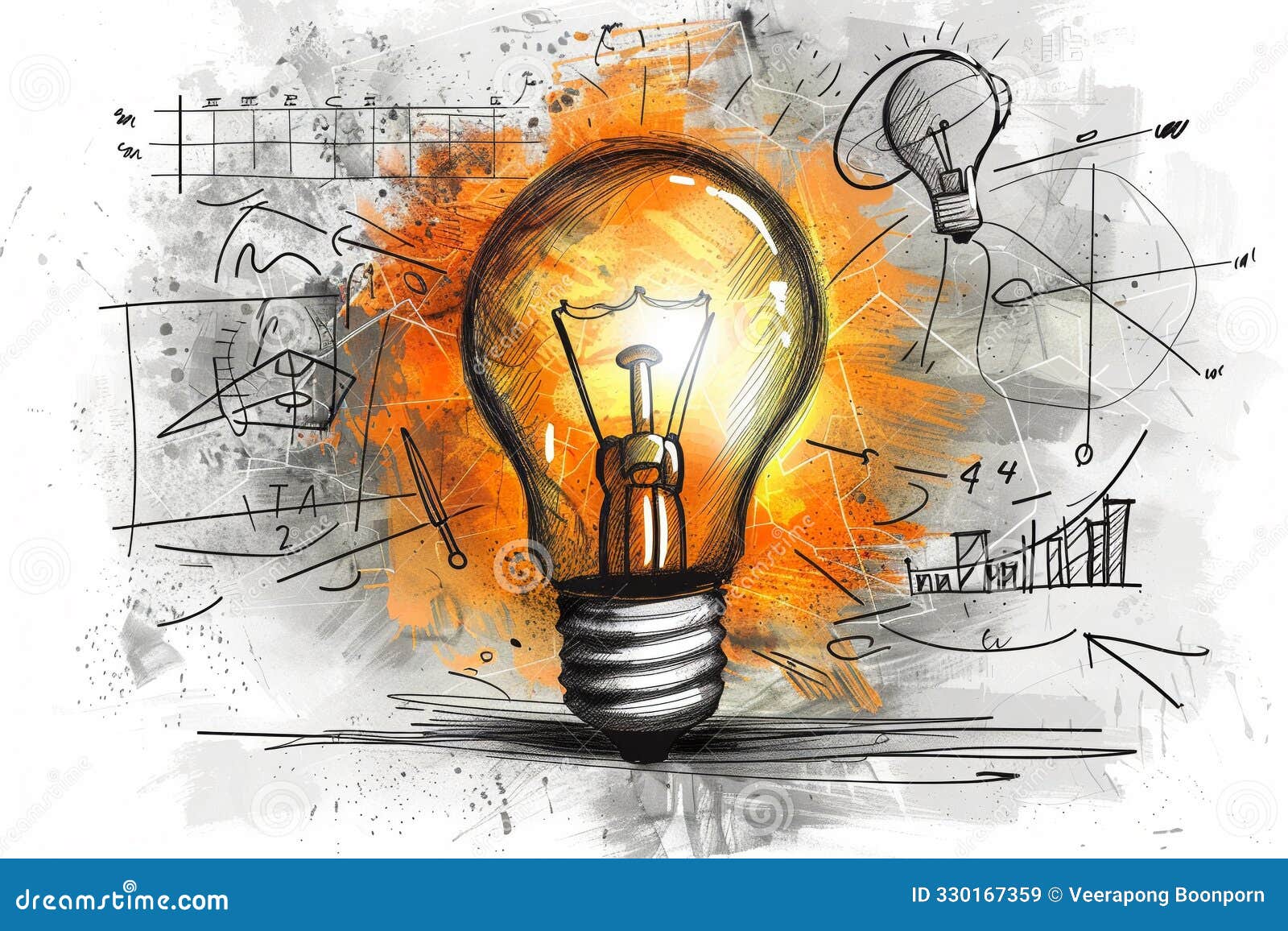 Conceptual Sketch of Lightbulb, Internal Tools Representing Innovation ...