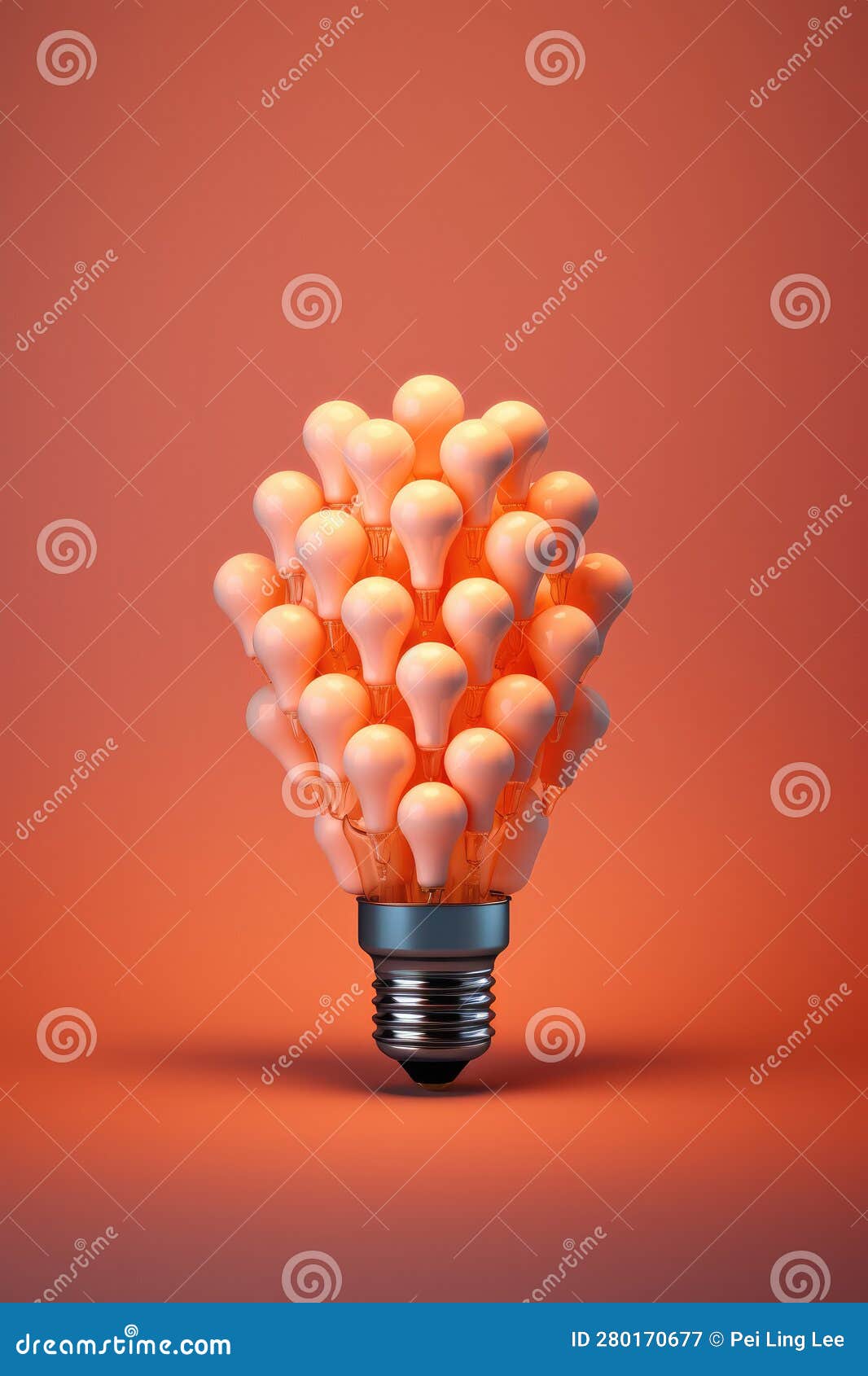 Conceptual "smart Solutions" Still Life with Abstract Light Bulb. Stock ...