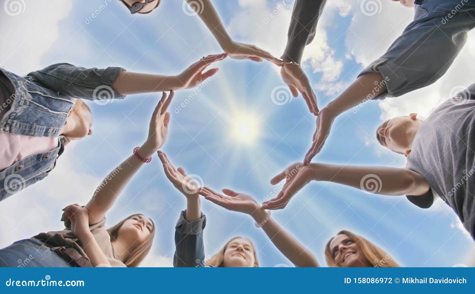 Conceptual Symbol of Cooperation Diverse Hands Making a Circle ...