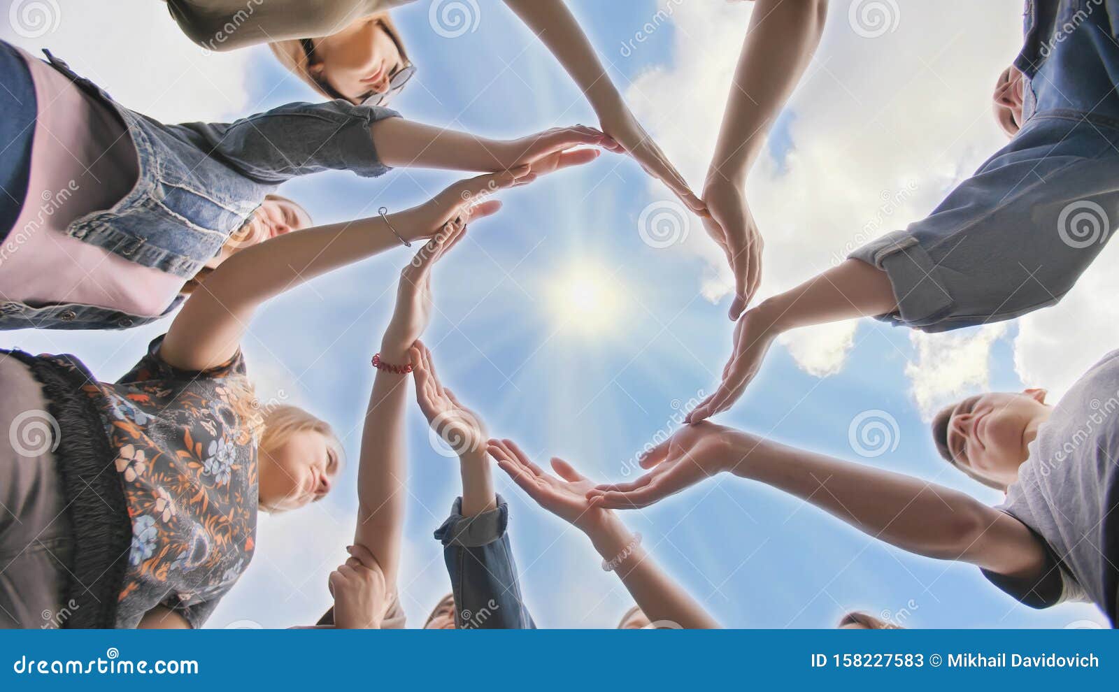 Conceptual Symbol of Cooperation Diverse Hands Making a Circle ...
