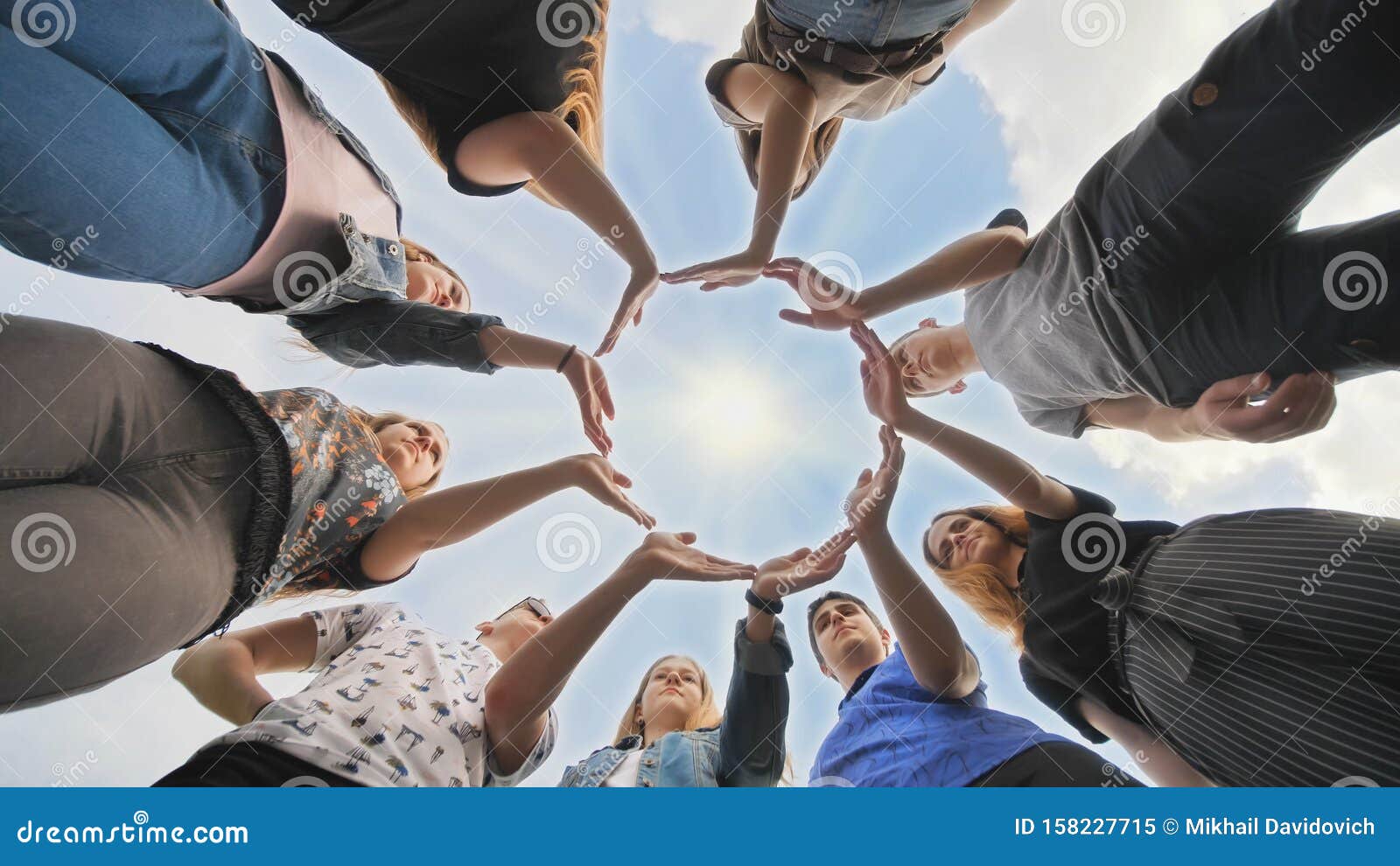 Conceptual Symbol of Cooperation Diverse Hands Making a Circle. Stock ...