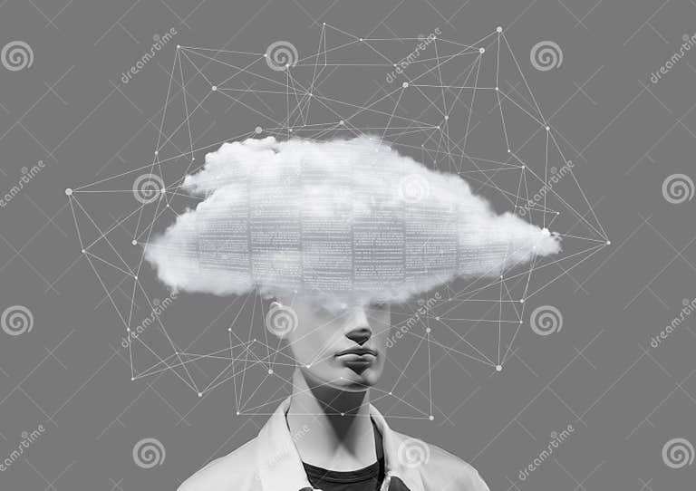 Conceptual Of Technology Connections And Big Data With Binary Codesymbolizes Cloud Computing