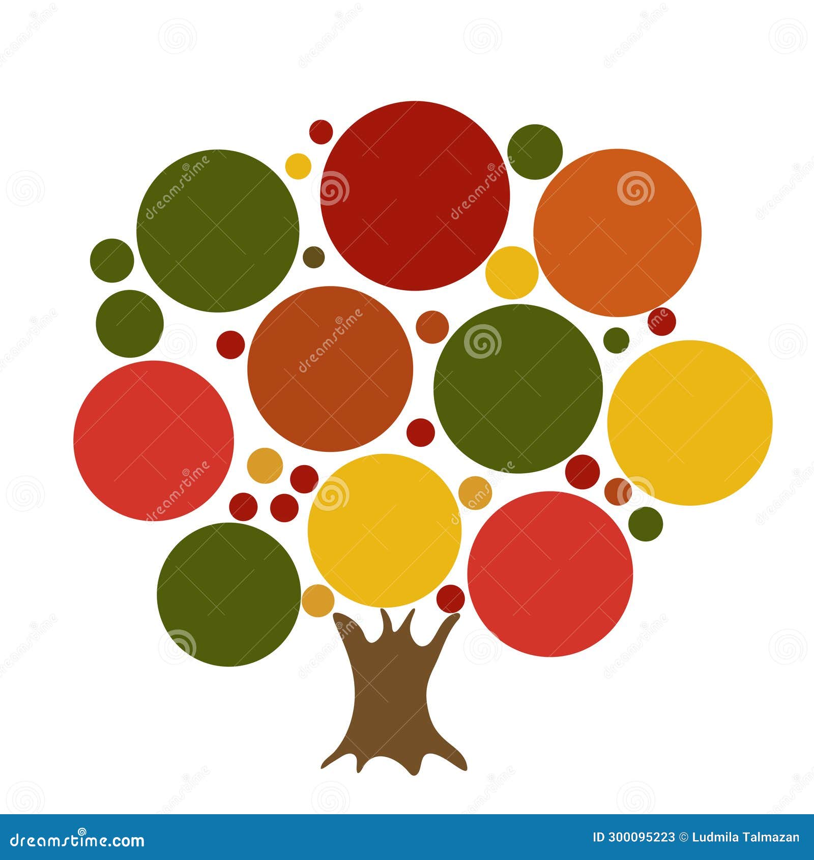 Conceptual Tree with Circle Shaped Leaves with Space for Writing Stock ...