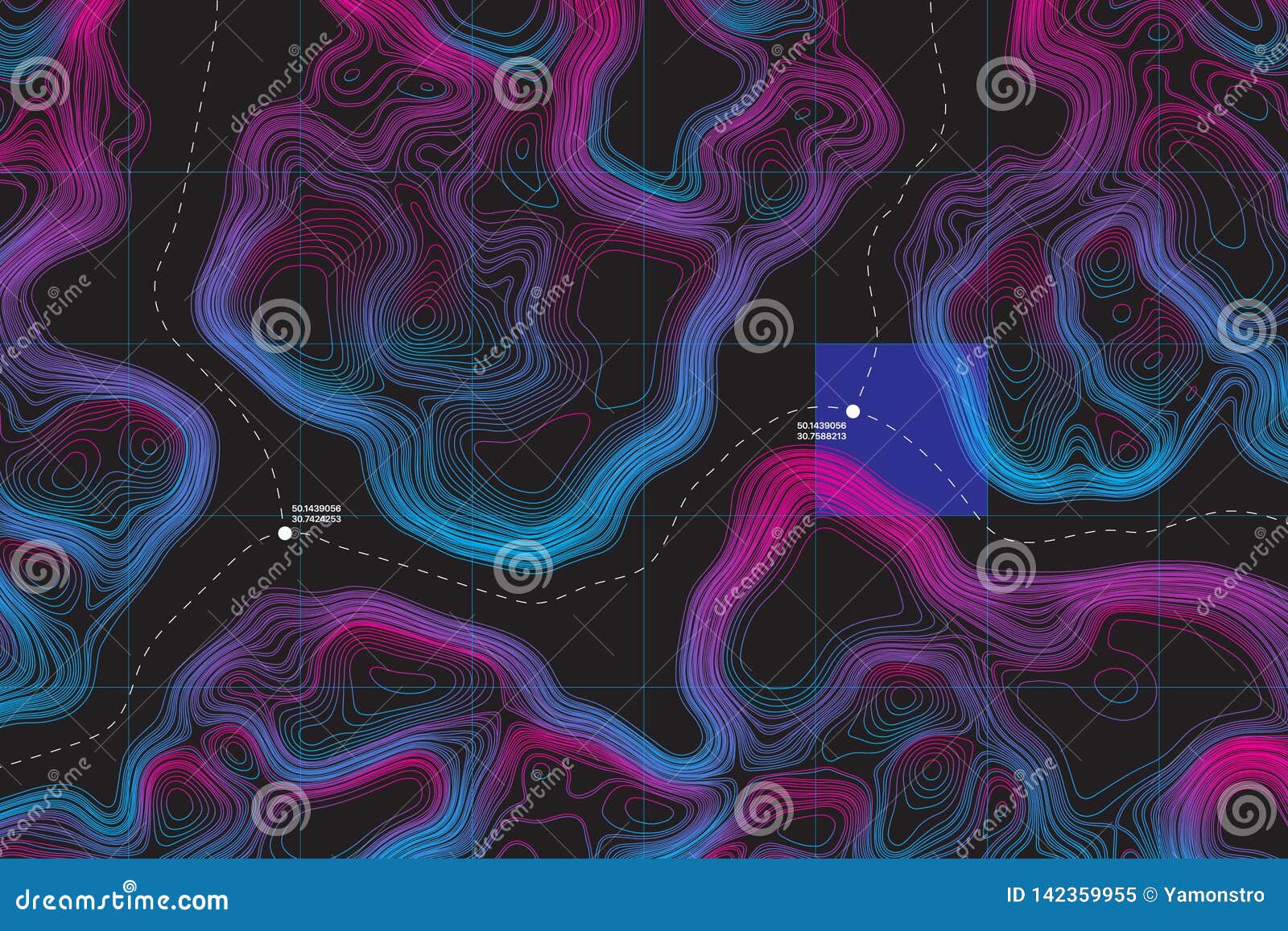 Conceptual Vector Alien Terrain Topographic Map Stock Vector ...