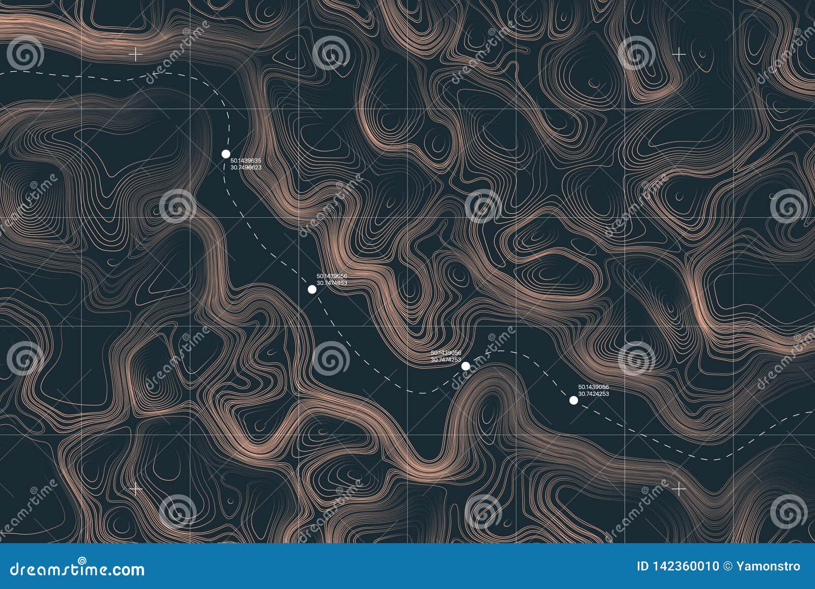 Conceptual Vector Alien Terrain Topographic Map Stock Vector ...