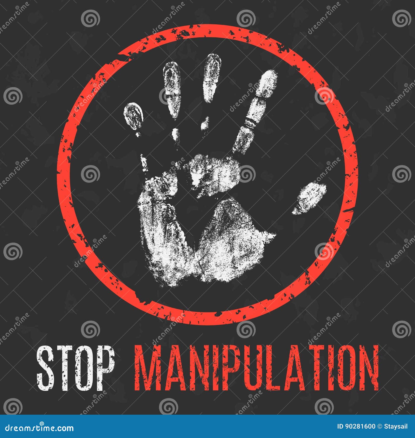 Vector Illustration. Social Problems. Stop Manipulation Stock Vector ...