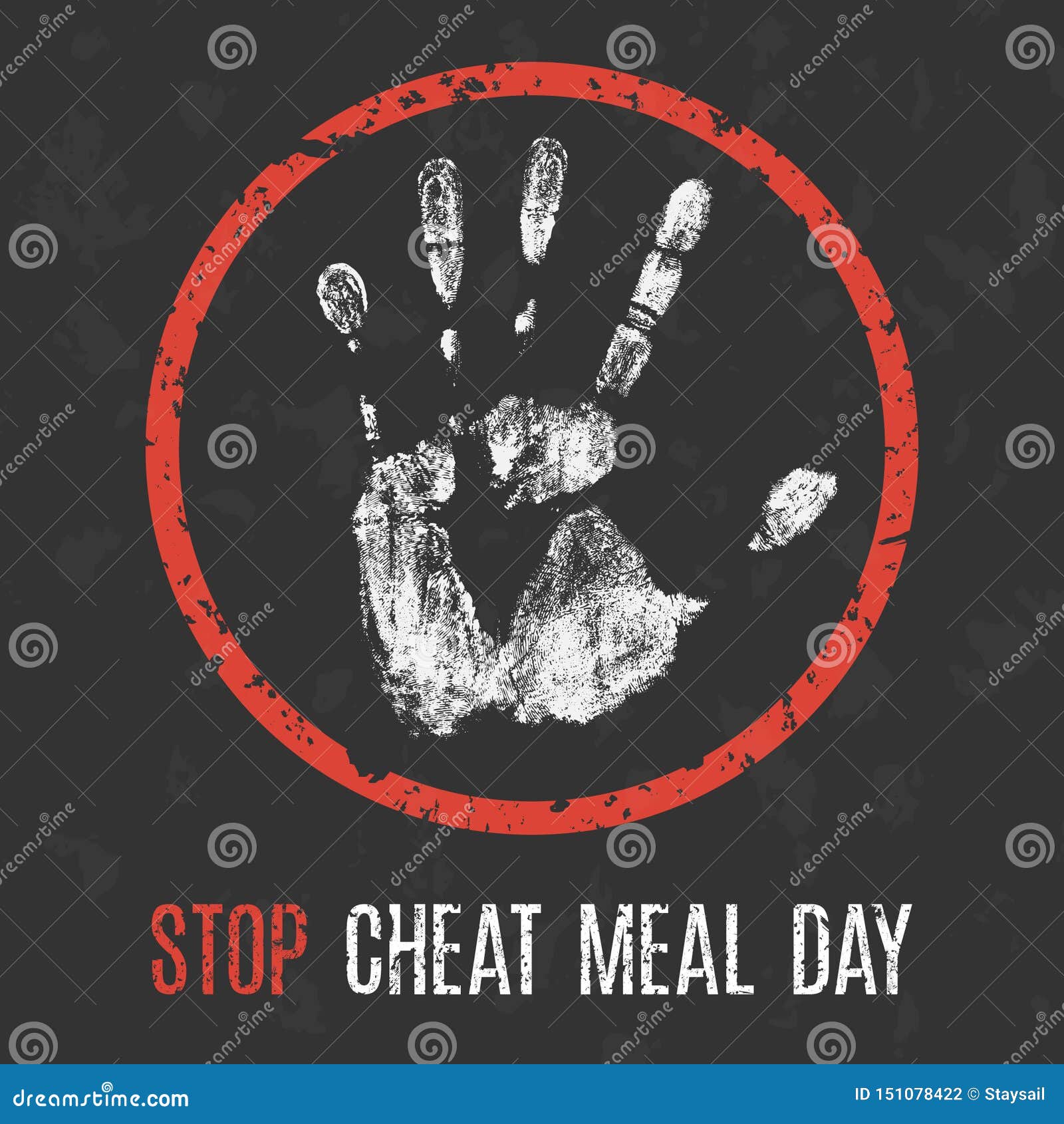 Conceptual Vector Illustration. Stop Cheat Meal Day Stock Vector ...