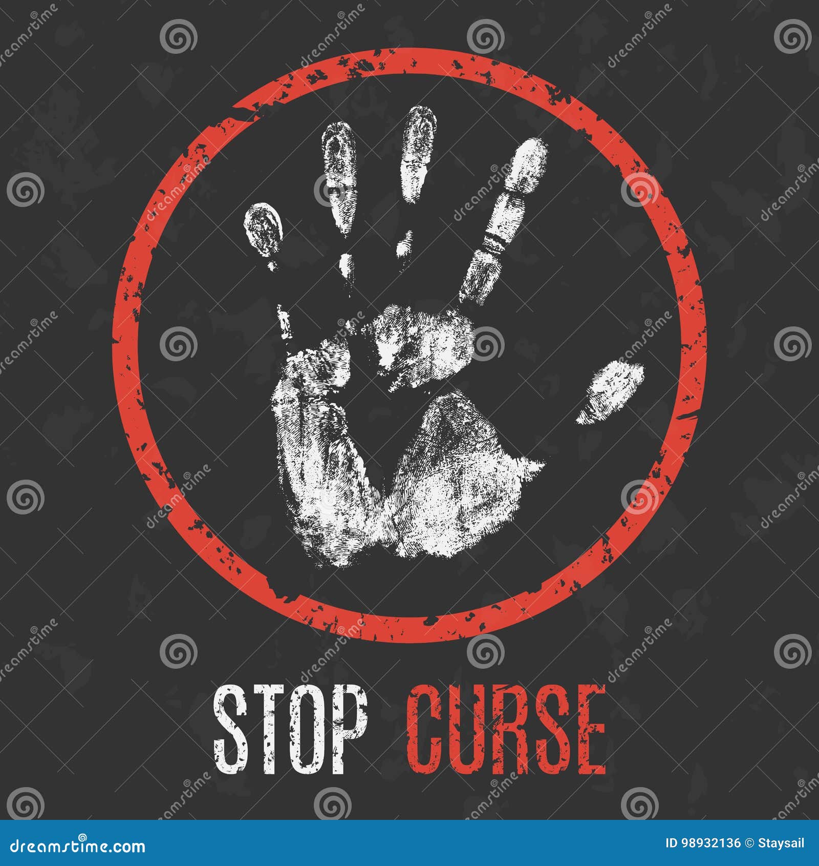 Conceptual Vector Illustration. Stop Curse Stock Vector - Illustration ...