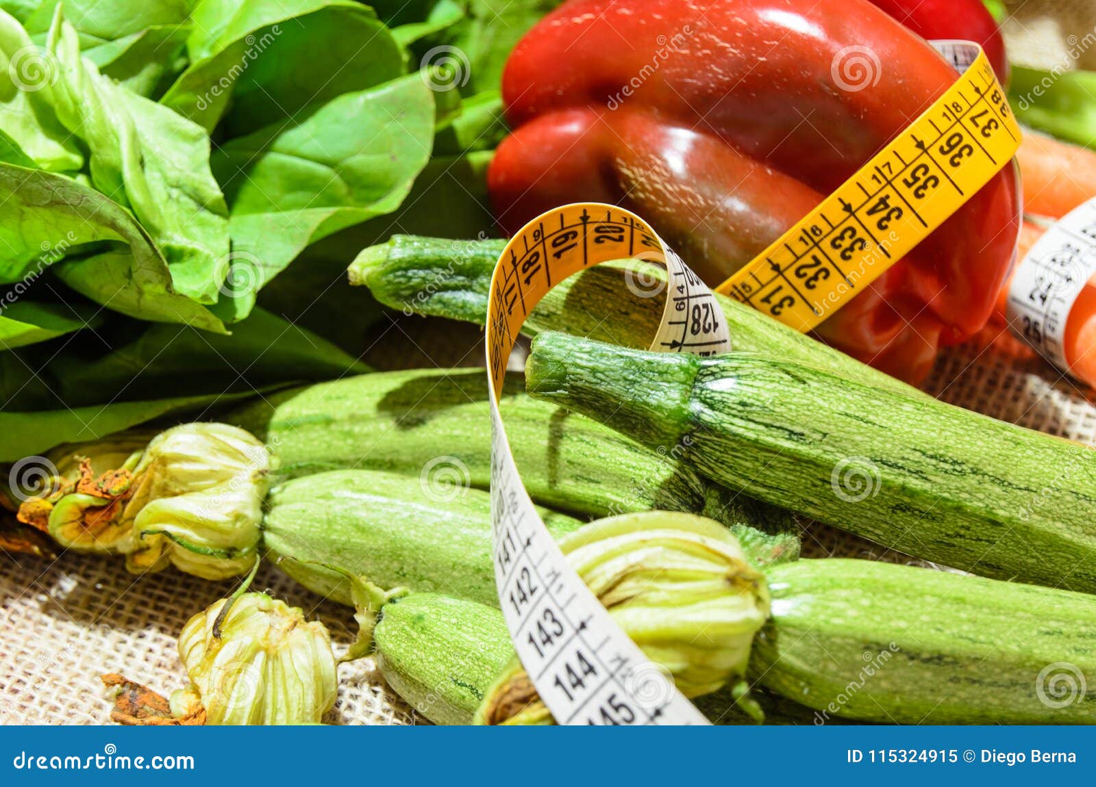 Assortment of Vegetables with Meter Stock Image - Image of agriculture ...