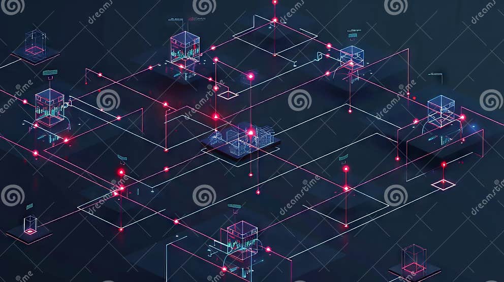 Conceptual Visualization of a Distributed AI Network Stock Illustration ...