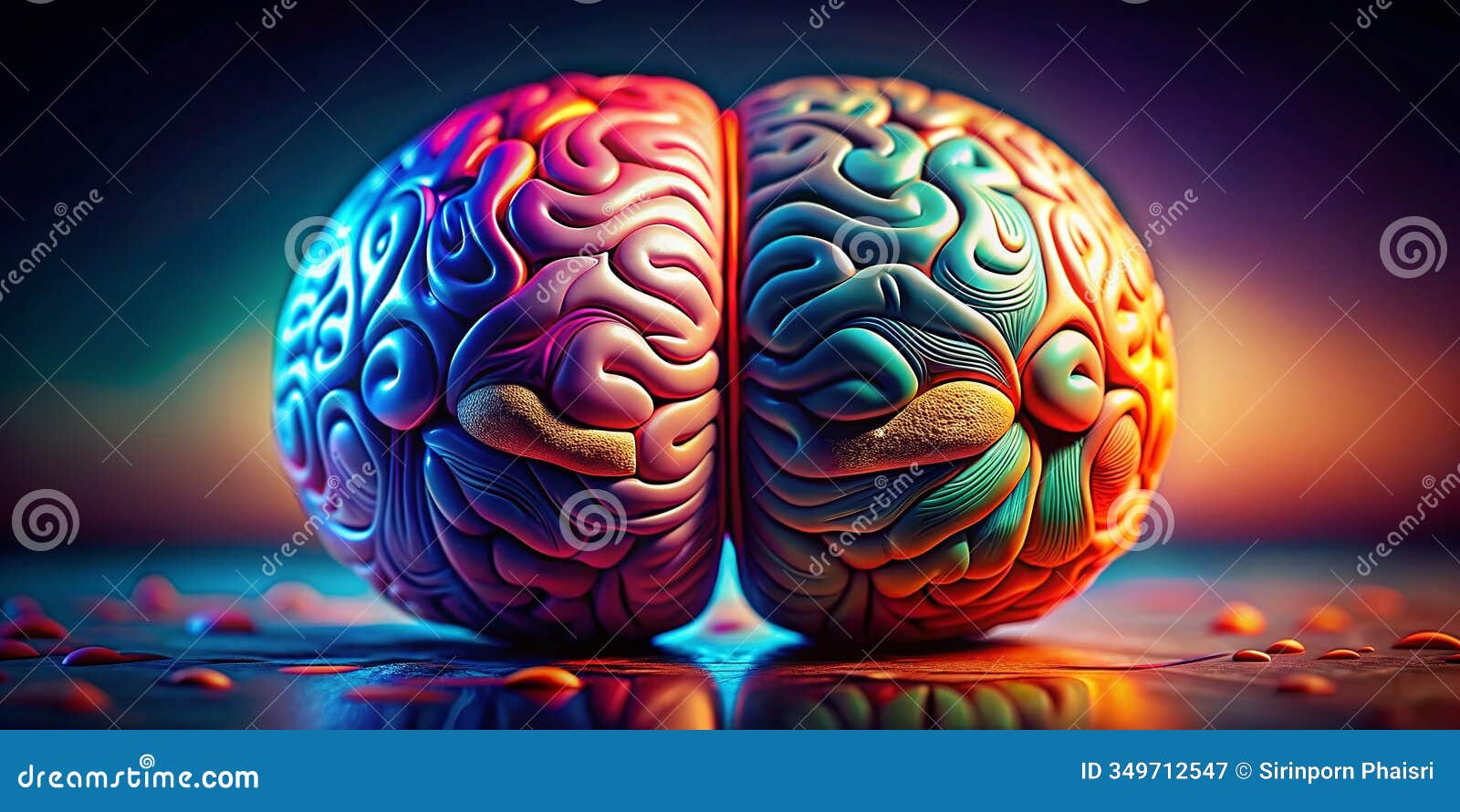 A Conceptual Visualization of the Human Brain Engraved Illustration of ...