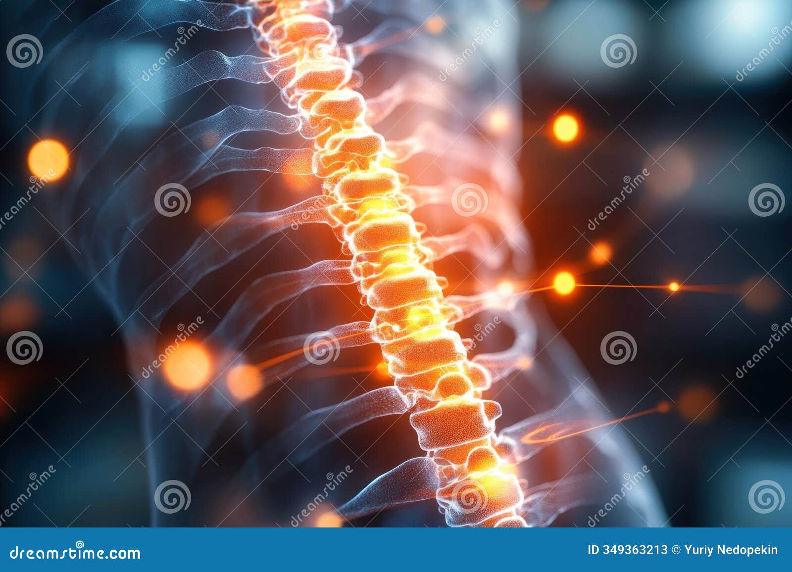 Conceptual Visualization of the Human Spine Highlighting Anatomical ...