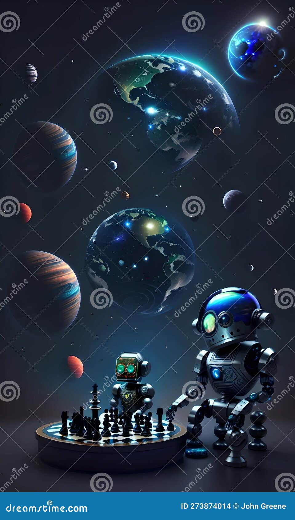 A Conceptual Visualization of Two Robots Playing Chess, Generated by AI ...