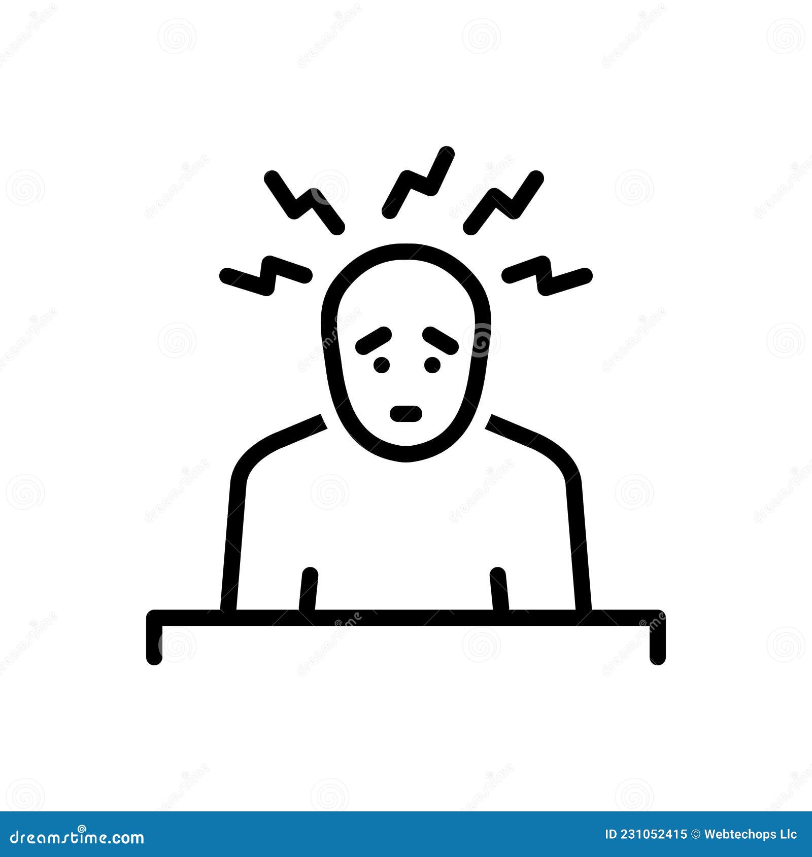 Concern Line Icon Concept. Concern Vector Linear Illustration, Symbol ...