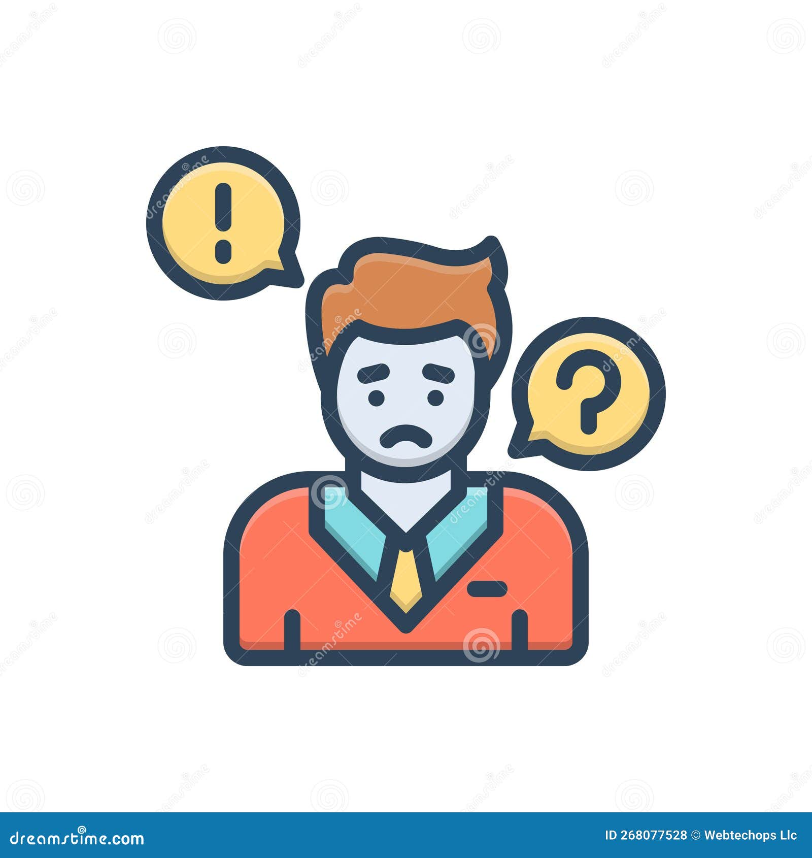 Color Illustration Icon for Concern, Care and Boy Stock Illustration ...